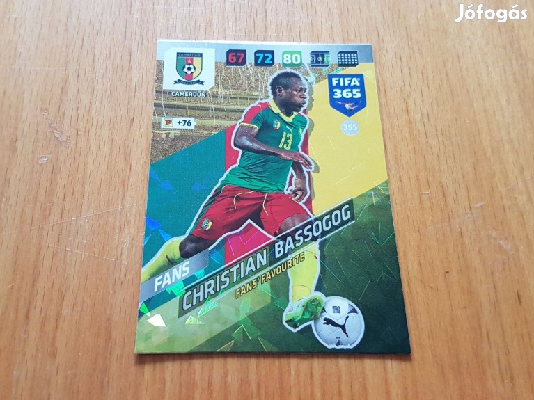 Fifa 365 2017/18 Panini 355 Cameroon Christian Bassogog focis kártya ...