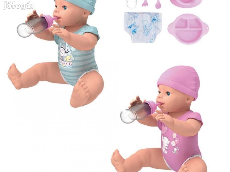 TONI 40 cm élethű játék baba lecsukható szemekkel, alvó, ivó és nedve ...