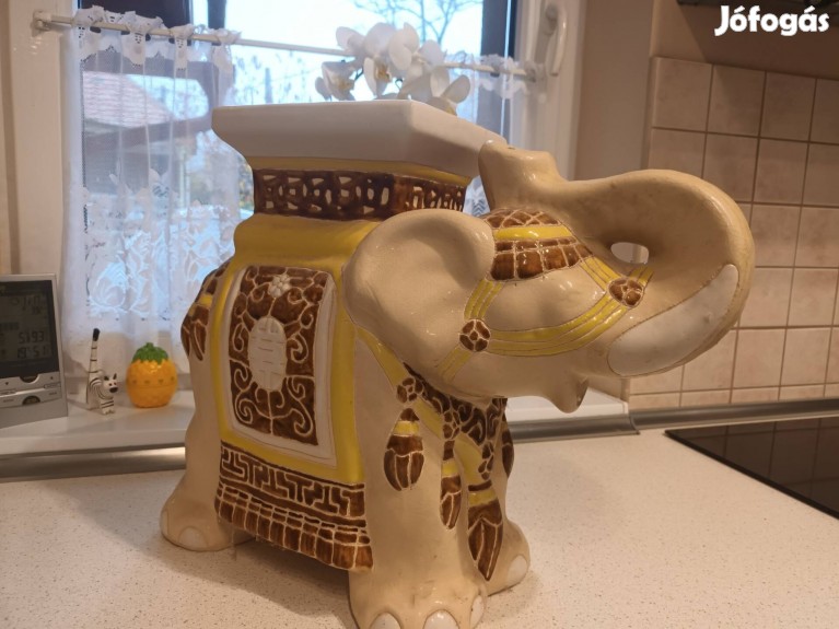 porcelán elefánt virágtaró - Pilisborosjenő, Dísztárgy, kép, festmény ...