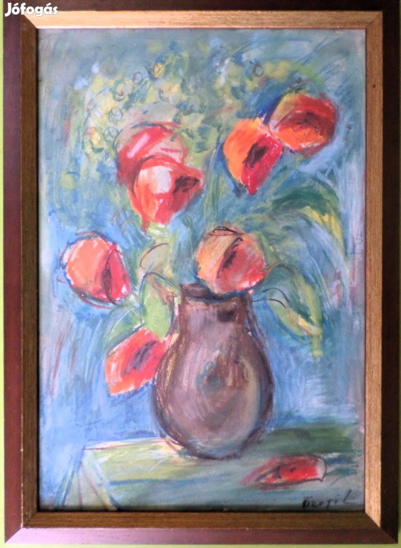 Bényi László: Virágcsendélet - VII. kerület, Festmény - Jófogás