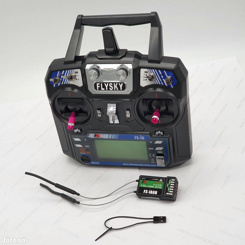 Flysky FS-i6 2.4GHz RC távirányító FS-iA6b telemetriás vevő szett ...