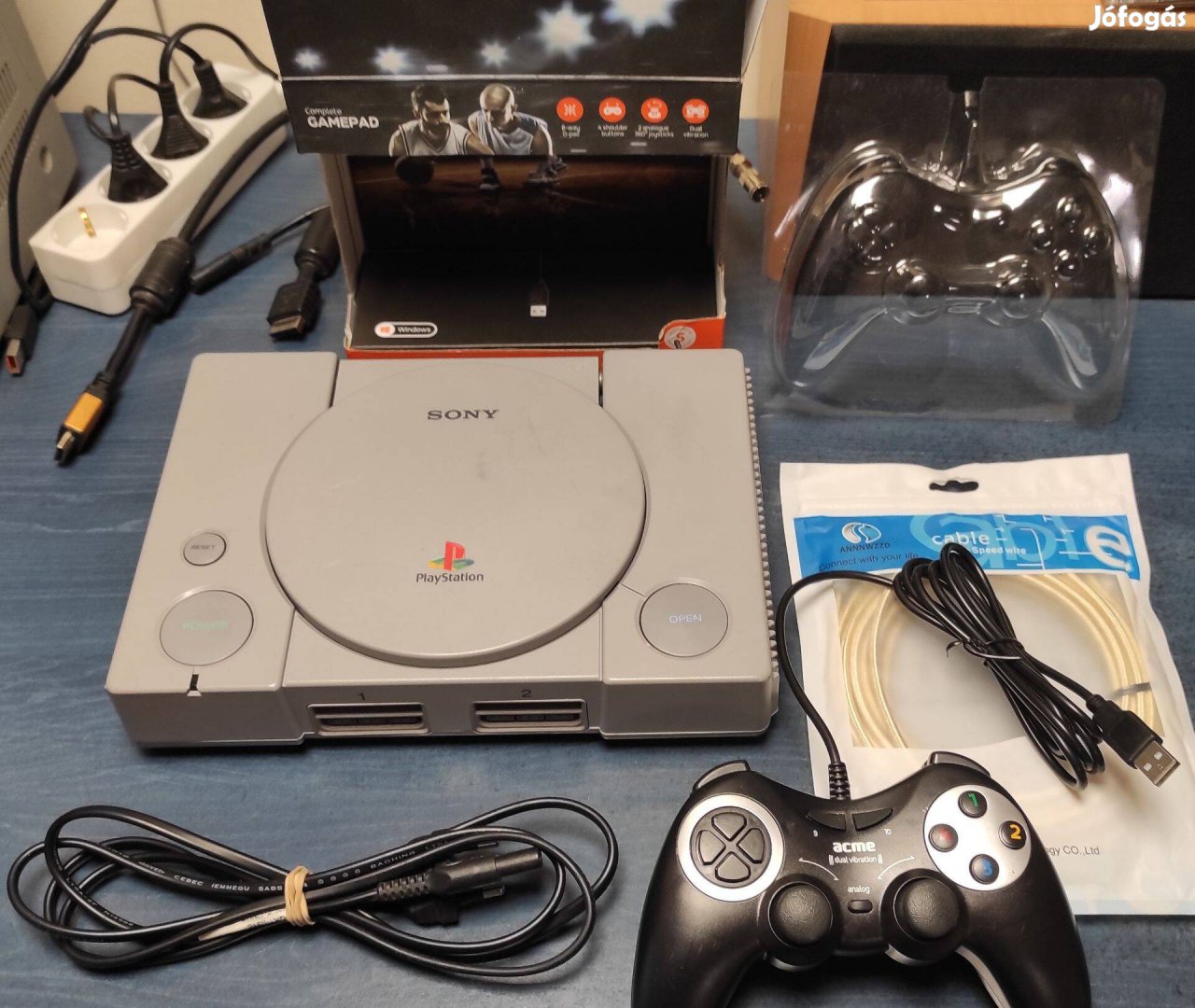 Retropie játékállomás 1 db USB joystick-al Playstation 1 házba építve ...