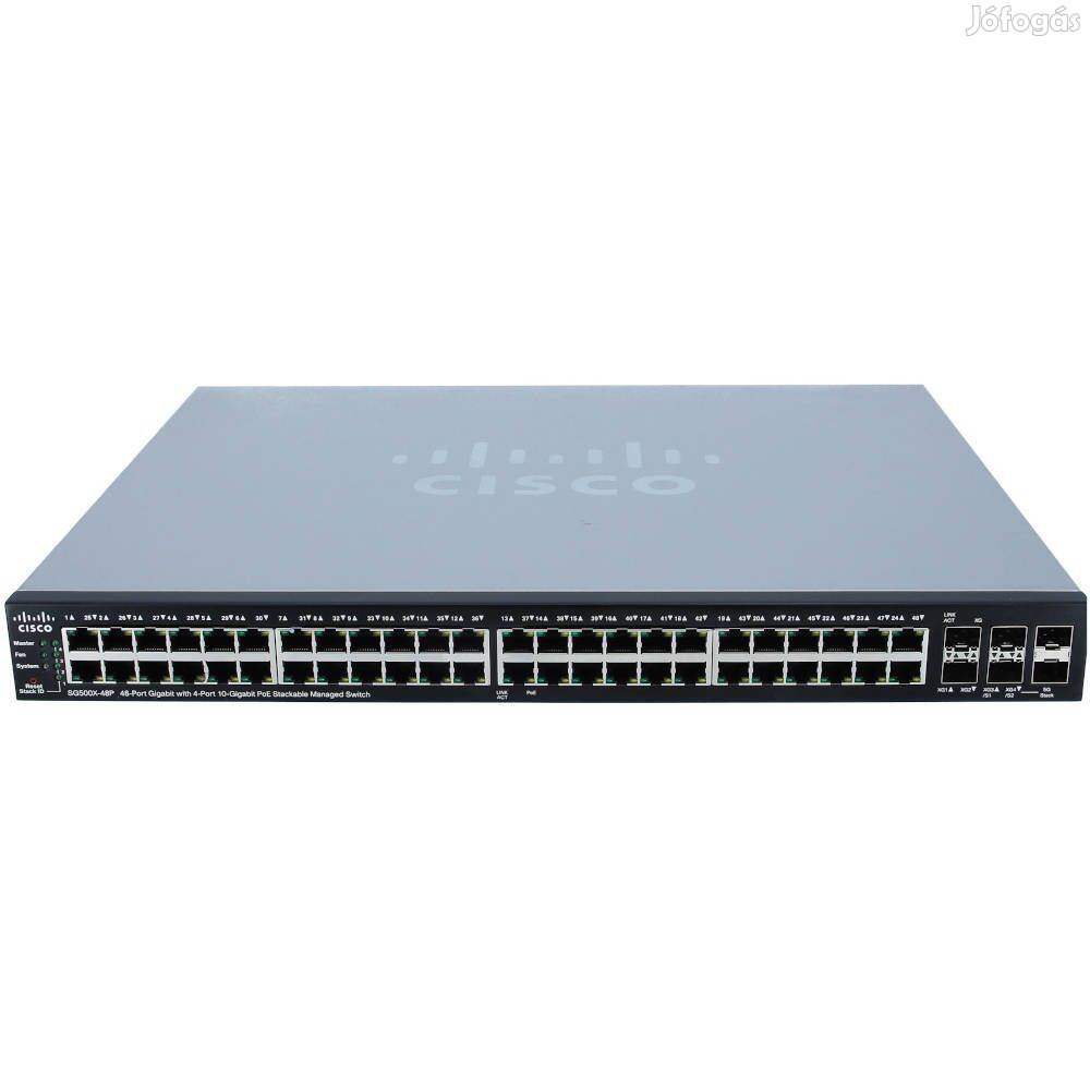 Spéci ajánlat! Cisco SG500X-48P-K9 Gigabit POE switch számlával, garan ...