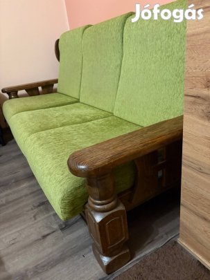 Eladó sárga, háromszemélyes kihúzható kanapé ágyneműtartóval ...