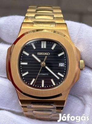 Seiko MOD Nautilus Rose Gold Blue | S54 | 41mm | NH35 | Új, Fóliázott ...